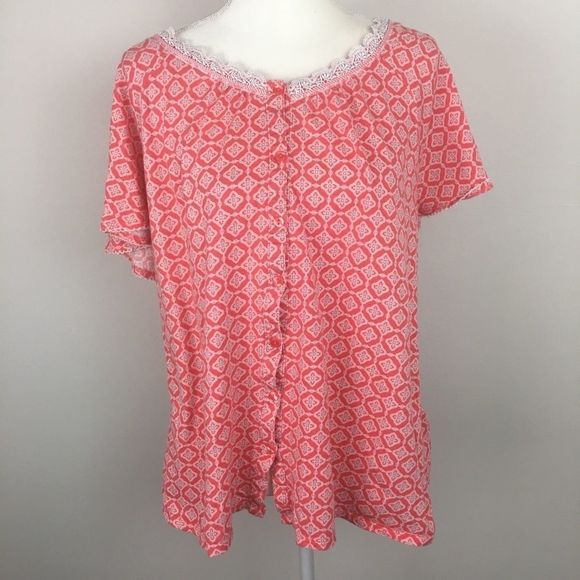 Secret Treasures | Tops | Secret Treasuresblouse Xl Color Orange White ...